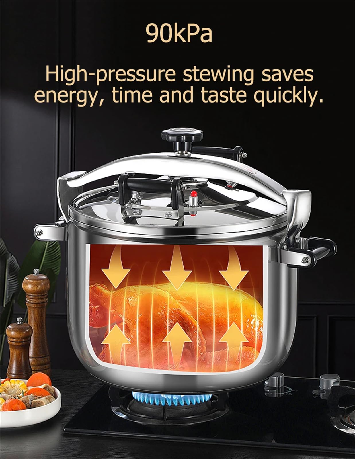 lodnexem Large 42 Quart Professional Pressure Cooker, 304 Stainless Steel Pressure Cooker Extra Large Canning Pot Commercial Canner Ideal for Industry Usage,42qt