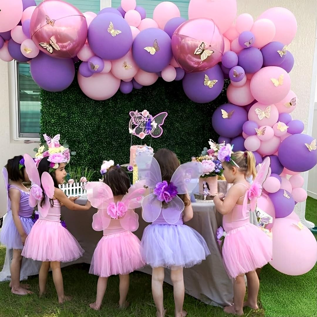 Pink and Purple Party Balloons, 50Pcs 12 Inch Purple Pink Balloons, Metallic Pink Purple Latex Balloons Birthday Party Balloons for Girls Birthday Baby Shower Wedding Party Decorations