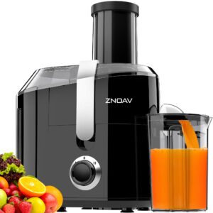 juicer machine, 800w juicer with larger 3" feed chute full copper motor centrifugal juicer dual speeds, titanium-plated filter, easy to clean bpa-free black