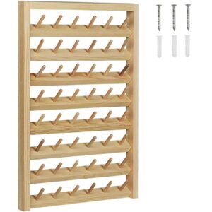 48 spool thread rack wooden thread holder hanging sewing organizer for sewing quilting embroidery hair braiding rack storage organizer holder