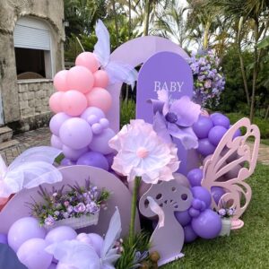 Pink and Purple Party Balloons, 50Pcs 12 Inch Purple Pink Balloons, Metallic Pink Purple Latex Balloons Birthday Party Balloons for Girls Birthday Baby Shower Wedding Party Decorations