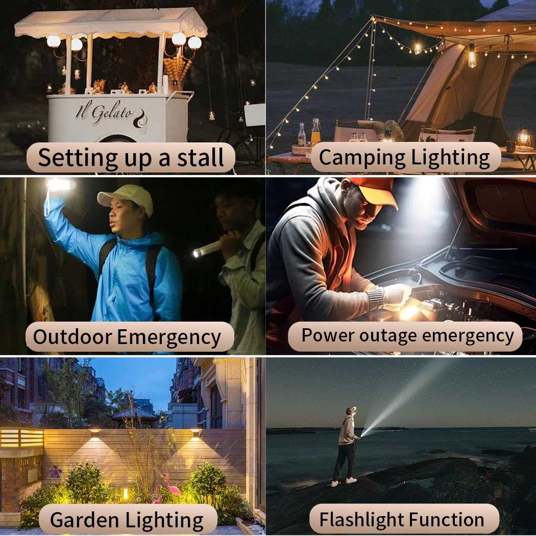 BY-J Mini LED Camping Light, USB Rechargeable Portable Waterproof Tent Light, Lightweight Floodlight Multi-Functional Lighting Flashlight Lanterns for Emergency Situations Army Green