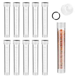 10pcs 10ml clear plastic test tubes with caps, sample frozened test tubes vials seal cap container for laboratory school scientific experiments, liquid storage