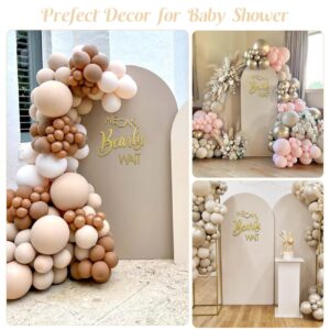 We Can Bearly Wait Sign - Wooden Baby Shower Sign with Gold Painted Perfect Baby Banner for Gender Reveal Backdrop Party Decor Stylish Photo Backdrop for Baby Boys and Baby Girls(Gold）