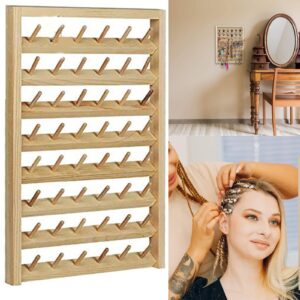 48 Spool Thread Rack Wooden Thread Holder Hanging Sewing Organizer For Sewing Quilting Embroidery Hair Braiding Rack Storage Organizer Holder