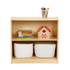 oook montessori toy shelf, kids bookshelf and toy storage, small bookshelf for kids, 2-tier wooden storage shelves for classroom, kindergarten, kids room, playroom, daycare center and more.