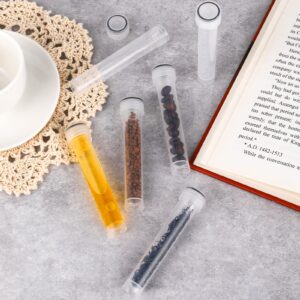 10PCS 10ml Clear Plastic Test Tubes with Caps, Sample Frozened Test Tubes Vials Seal Cap Container for Laboratory School Scientific Experiments, Liquid Storage