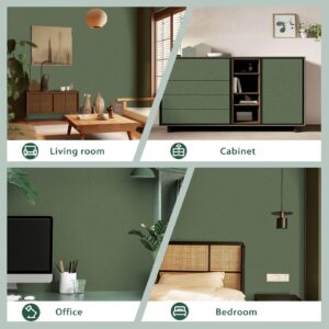 Abyssaly Green Wallpaper Peel and Stick 118"X17.7" Green Contact Paper for Cabinets and Drawers Removable Self Adhesive Thicken Wallpaper Covering for Bedroom with Scraper, Paper Cutter