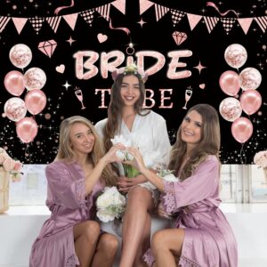 ArtAubrey Rose Gold Bride to Be Party Banner - Xtra Large, 72x44 Inch, Bridal Shower Photo Backdrop Bride to Be Backdrop Bachelorette Party Decorations