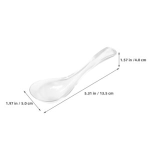 VOSAREA Clear Glass Spoons 2pcs Decorative Dessert Spoon Tablespoon Chinese Soup Spoons Asian Rice Spoon Japanese Wonton Soba Ramen Noodle Spoon