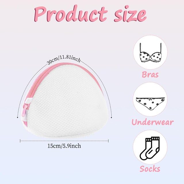 1Pc Pink Bra Washing Bag For Laundry, Mesh Wash Bag For Bras with Zipper, Women Lingerie Bags Wash For Washing Delicates Laundry Storage and Organization