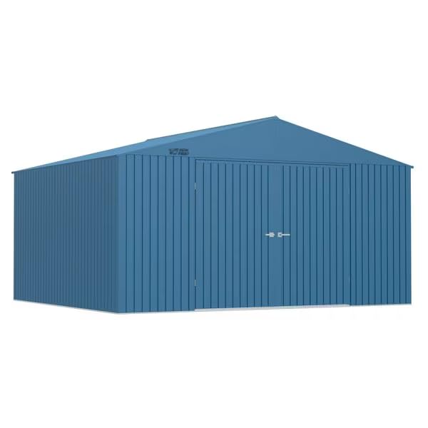 MDMprint Steel Storage Shed, 14x12, Blue Grey, EG1412BG-A