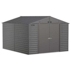 mdmprint 10x12 steel storage shed, charcoal, scg1012cc-a