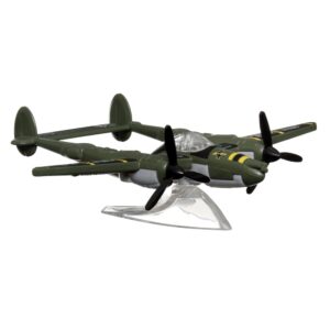 Matchbox Collectible Die-Cast Metal Sky Busters Inspired by Lockheed Martin P-38 Lightning Jet - HLJ25 ~ Green Combat Fighter Jet Airplane ~ Includes Playmat