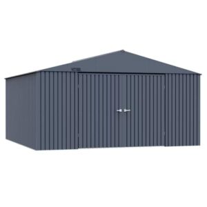 mdmprint steel storage shed, 14x14, anthracite, eg1414an-a