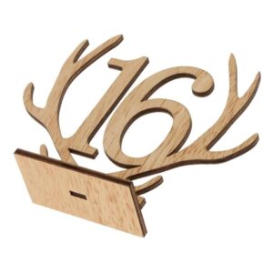 Lawnrden Table Numbers Wooden Number Plate Freestanding Table Cards 1-20 Table Number Sign Stand Antler Table Cards Table Decor for Banquets, Table Numbers