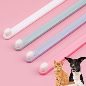 hdfclup 4 pack pet dog toothbrush, extra soft dog & cat toothbrushes dental cleaning brushes for puppy small dog and cat dogs teeth dental health kit, white, pink, green, gray