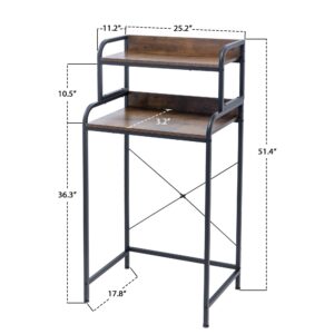 Zvyteay 2-Tier Mini Fridge Shelf Storage Shelf Mini Fridge & Microwave Stand Table, Kitchen Shelves Freestadning for Kitchen, Office