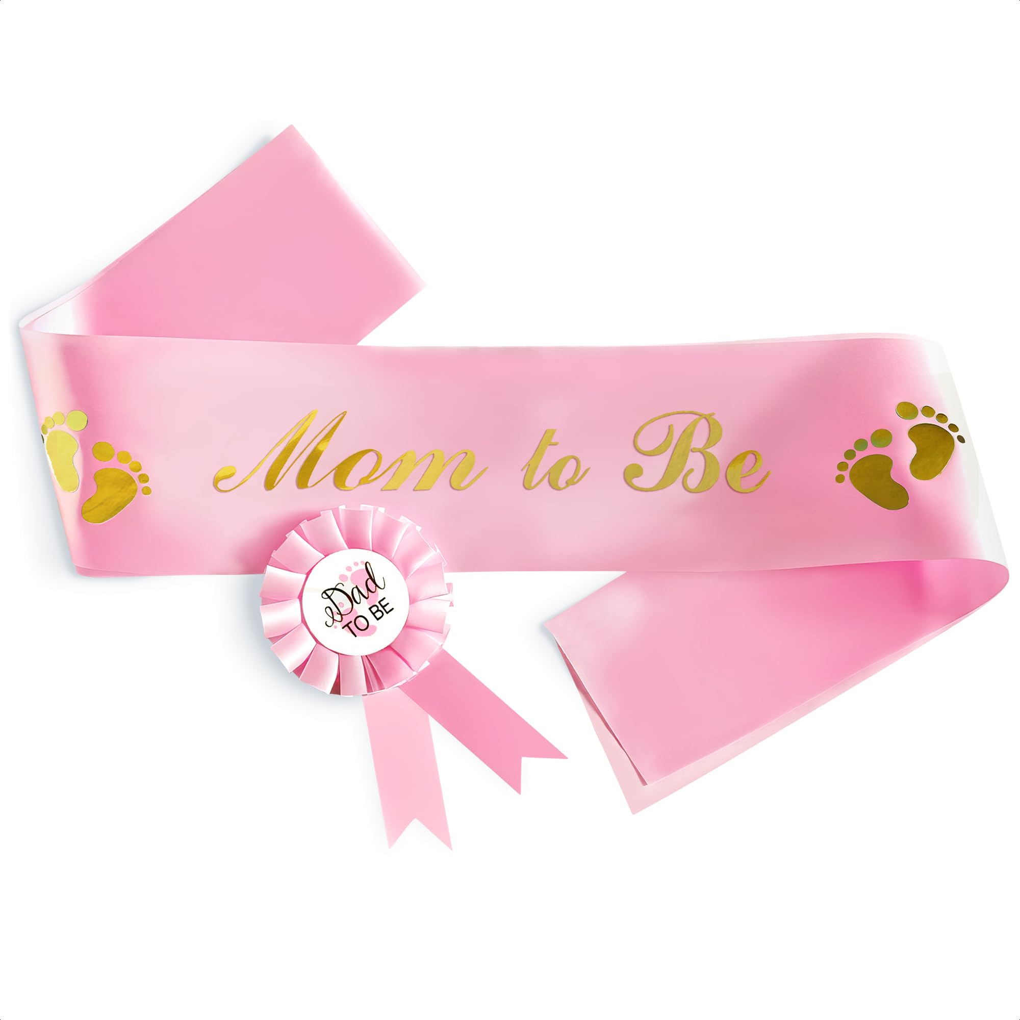 Pink Baby Shower Decorations Mom to Be Sash Baby Shower - Baby Girl Gender Reveal Sash Pink Girl Baby Shower Mom Sash for Baby Shower Decorations for Girl- Baby Girl Pink Baby Shower Sash Daddy to Be Badge