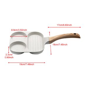 MFBJXC Egg Pans Small Frying Pan Nonstick for Eggs 3 Section for Breakfast, Omelette Pan Egg Frying Pan Suitable for Pancake, Hamburger, Sandwiches