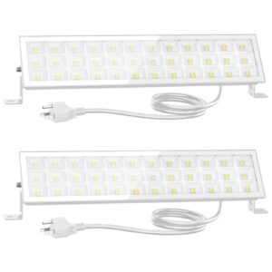 onforu led shop lights,6500k daylight white led work shop lights for garage,72w 6500lm ultra bright garage light with plug,ip66 waterproof led work shop light for garage warehouses shops(2 pack)