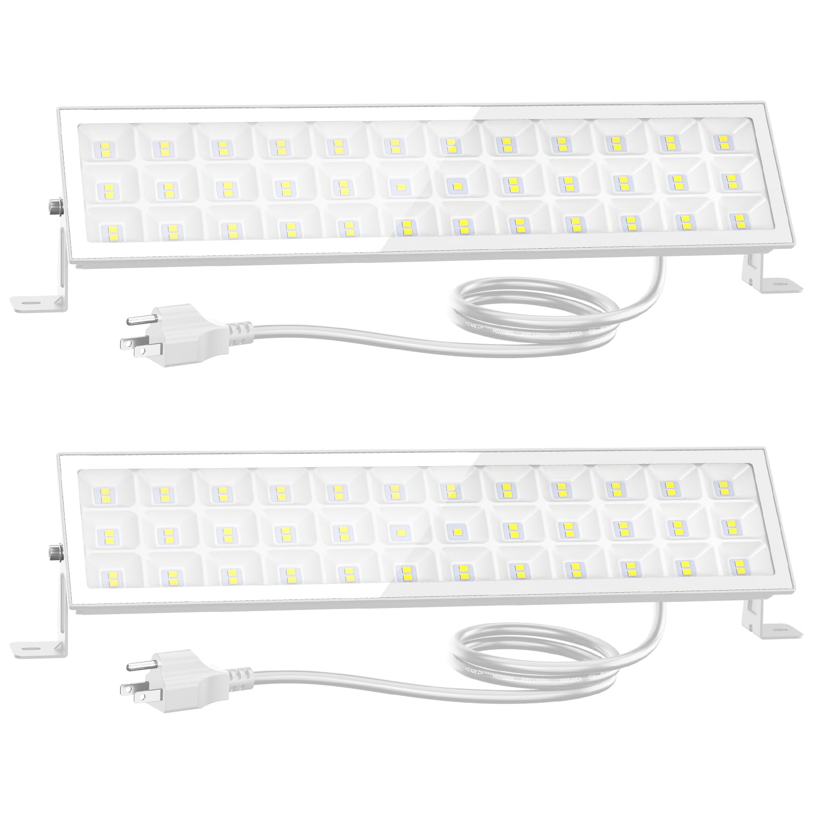 Onforu LED Shop Lights,6500K Daylight White LED Work Shop Lights for Garage,72W 6500lm Ultra Bright Garage Light with Plug,IP66 Waterproof LED Work Shop Light for Garage Warehouses Shops(2 Pack)