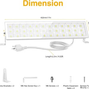 Onforu LED Shop Lights,6500K Daylight White LED Work Shop Lights for Garage,72W 6500lm Ultra Bright Garage Light with Plug,IP66 Waterproof LED Work Shop Light for Garage Warehouses Shops(2 Pack)