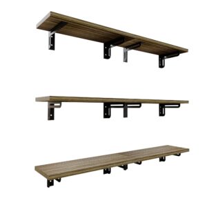 tediduwa rustic wood floating shelves set of 6, 16 inches wood rustic farmhouse wall shelves, easy-to-install hanging shelves for living room, kitchen, and bathroom, 40lbs capacity.