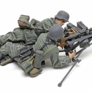 TAMIYA 35386 1:35 Figure Set German MG Troops (5) with WW2 Faithful Replica, Model Building, Plastic Kit, Crafts, Hobby, Gluing, Model Kit, Assembly, Unpainted