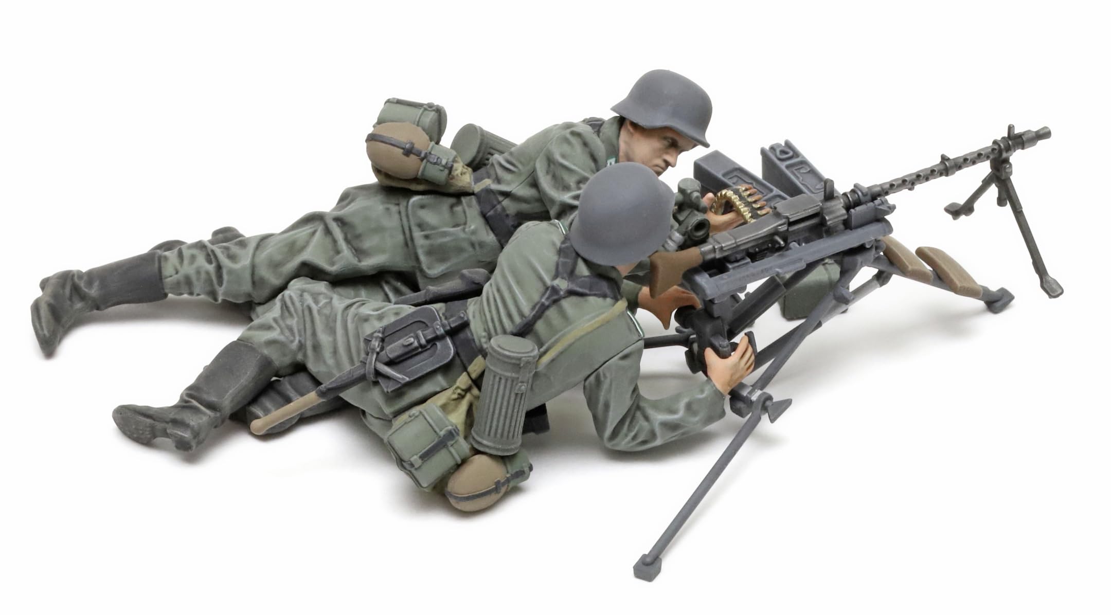 TAMIYA 35386 1:35 Figure Set German MG Troops (5) with WW2 Faithful Replica, Model Building, Plastic Kit, Crafts, Hobby, Gluing, Model Kit, Assembly, Unpainted