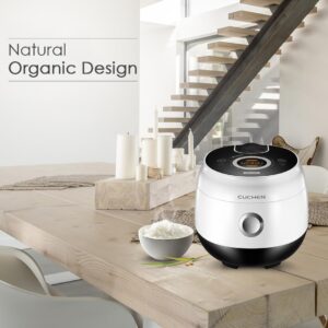 CUCHEN CJE-CD0610US | Micom Rice Cooker 6 Cup (Uncooked) and Warmer | Auto Steam Clean | Direct Touch control | Nonstick Inner Pot | Baby Food Menu | Inner Pot | White