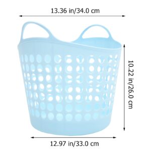 Luxshiny Flexible Laundry Baskets, 30l Hollow Plastic Laundry Hamper Washing Basket Clothes Storage Bin Sundries Organizer with Carrying Handles for Bathroom