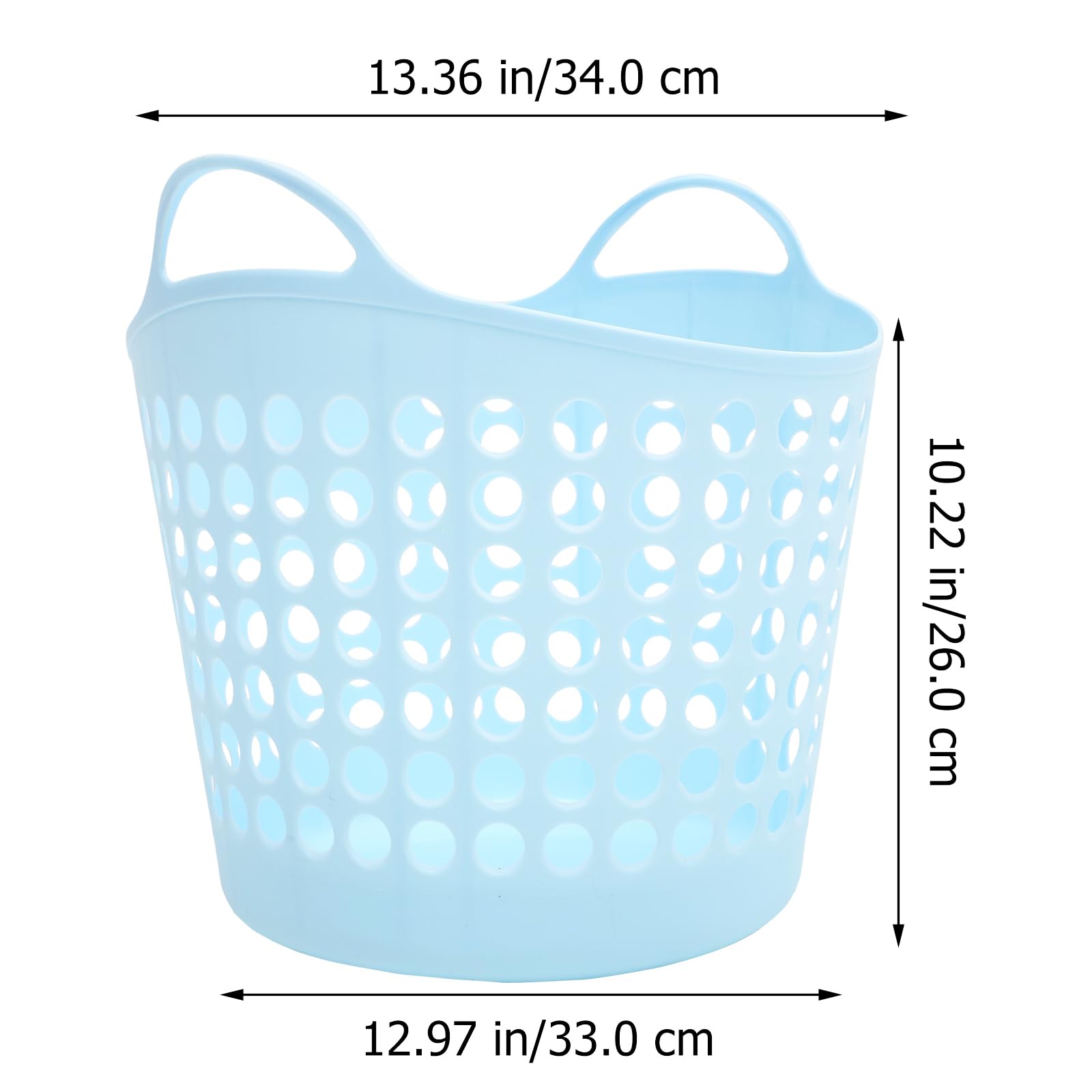 Luxshiny Flexible Laundry Baskets, 30l Hollow Plastic Laundry Hamper Washing Basket Clothes Storage Bin Sundries Organizer with Carrying Handles for Bathroom