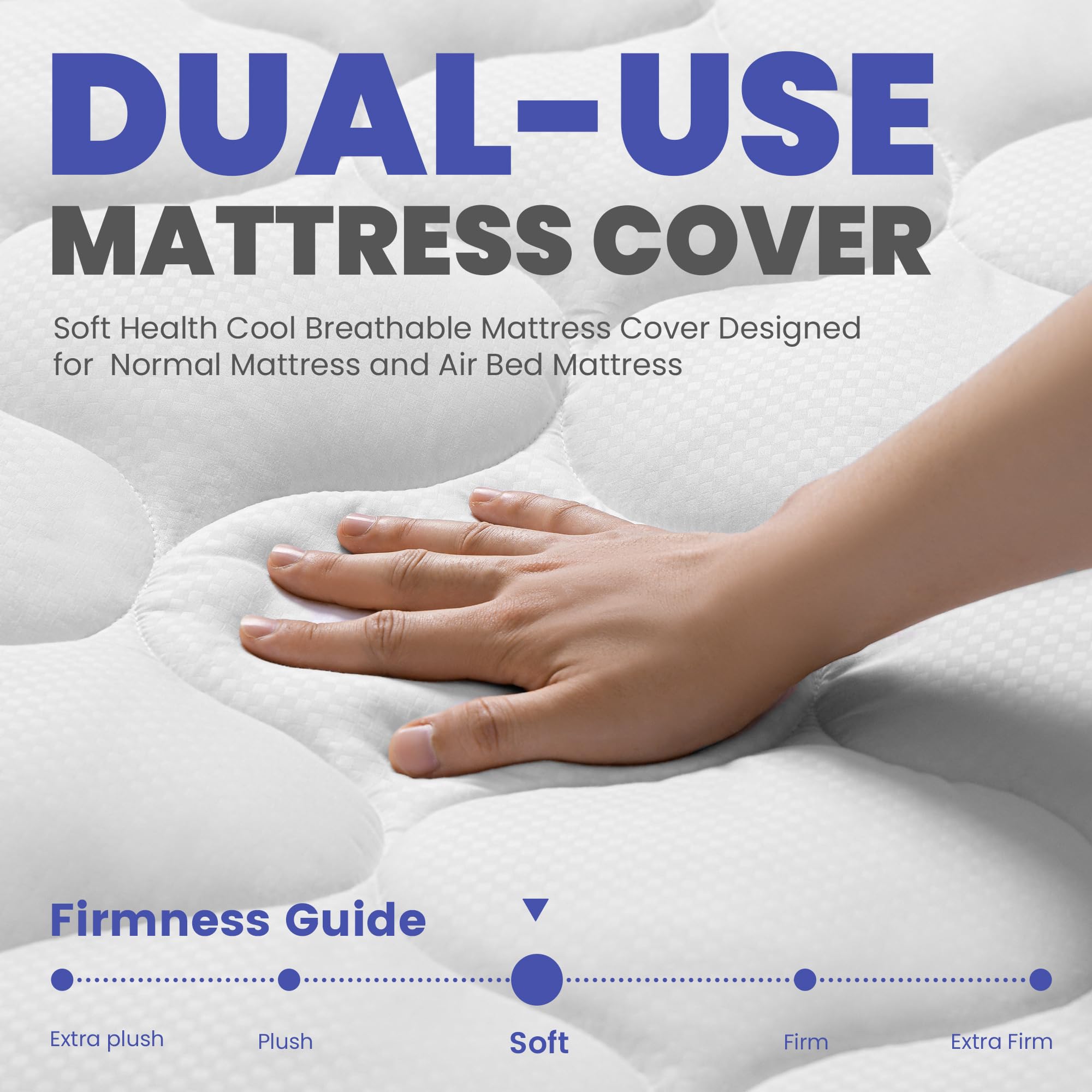 Ayge Queen Air Mattress Cover Thick Cooling Top Mattress Pad Cover Quilted Fitted Mattress Protector with 15-23 Inch Deep Pocket