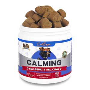 coleaze calming chews for dogs - 120 count 342g dog calming chew manage stress and promote relaxation for all breeds & sizes