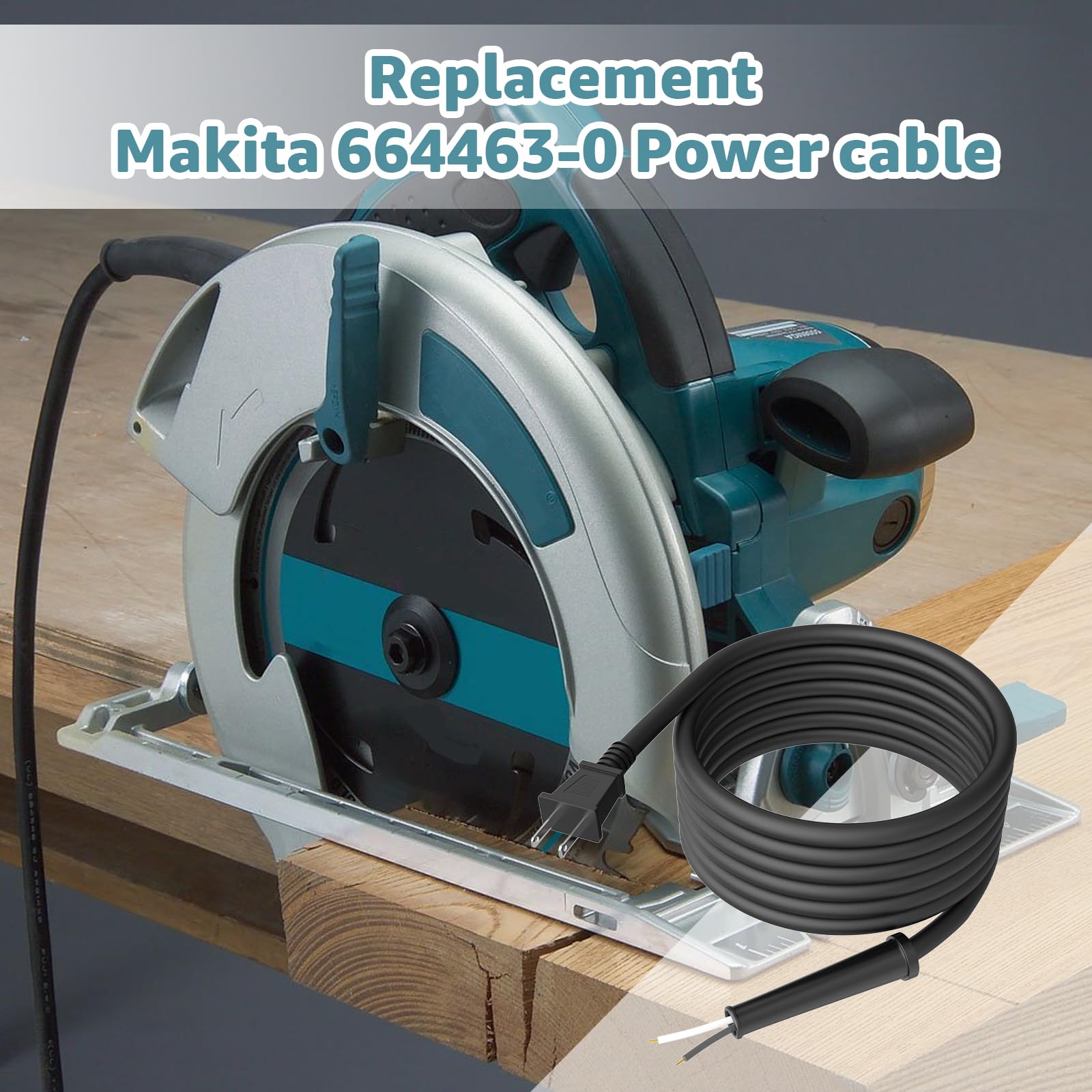 Replacement Power Cord 664463-0 (2X14X8 Sj) for Makita Circular Saw Polishing and Sanding Machine,Heavy Duty Cord for Makita Power Tool Replacement Component Accessories