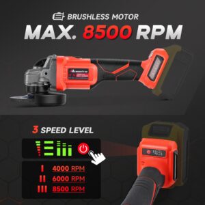 Mxmoonfree 4-1/2" Cordless Angle Grinder, Electric Angle Grinder Compatible with Dewalt Battery (Battery Not Included) for Grinding, Cutting, Polishing and Carving, Tool Only