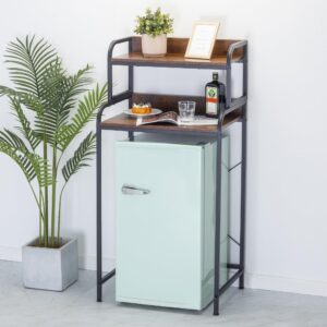 Zvyteay 2-Tier Mini Fridge Shelf Storage Shelf Mini Fridge & Microwave Stand Table, Kitchen Shelves Freestadning for Kitchen, Office