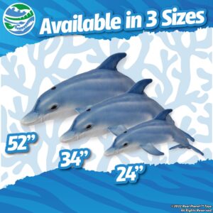 Real Planet 24" Dolphin Plush - Realistic Blue Dolphin Stuffed Animal, Cute Stuff Plush Animals Gift for Kids, Giant Stuffed Animals for Girls Pillows for Kids