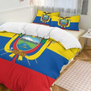 ecuador flag bedding comforter sets lightweight ultra soft comforter bedding set 3 pieces (1 duvet cover, 2 pillowcases) with zipper closure