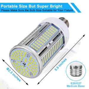 400W Equivalent LED Corn Light Bulb 6000 Lumen Led Corn Bulb 50W Super Bright 5000K Daylight White E26/E27 Base LED Light Bulb for Home Garage Lighting Garage Backyard Office Household