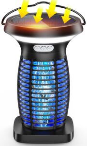 phatroyyee solar bug zapper outdoor, 3-in-1 mosquito zapper outdoor solar powered, cordless electric bug zapper indoor with night light, waterproof fly zapper for patio backyard home kitchen camping