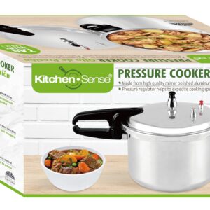 Kitchen Sense Pressure Cooker, 7.4 Quart Aluminum Stove Top Pressure Pot Cooker - Olla de Presión, Stainle steel