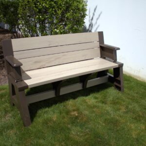 Convert-a-Bench Folding Resin Picnic Table and Bench | Mocha Driftwood