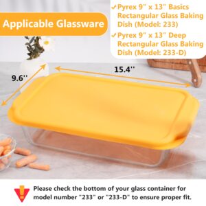 Purekra Silicone Lids for Pyrex 233丨233-D Glass Baking Dish, 1 Pack Silicone Lid for Pyrex 9'' x 13'' Glass Baking Dish, Dishwasher & Freezer & Microwave Safe (Baking Dish Not included)