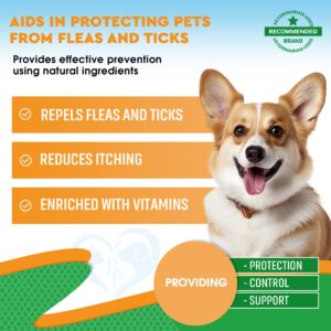 Oral Flea & Tick Prevention for Dogs and Cats - Natural Flea Control and Medicine & Treatment for Small and Large Dogs - Multivitamin Drops Supplements for Pets Made in USA