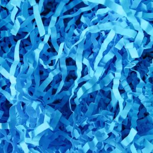 tcairg - 4 oz - blue - crinkle cut paper shred filler great for gift wrapping, basket filling, birthdays, weddings, anniversaries, valentines day, and other occasions