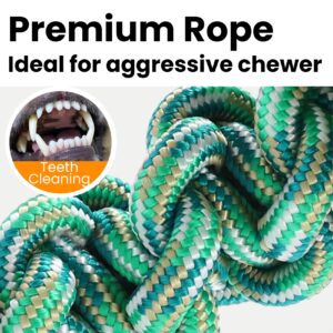 Petinstinct Large Squeaky Dog Toys for Aggressive Chewers, Soft Plush Indestructible Rope Dog Chew Toys for Medium Large Dogs, Tug of War Dog Toys to Keep Them Busy, 18 Inches, Alligator, Crocodiles