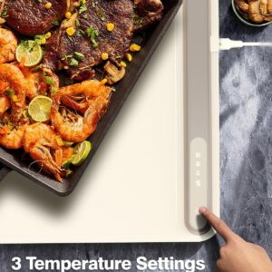 iTRUSOU Electric Warming Tray - Full Surface Heating,Rollable & Portable,Premium Silicone Nano-Material,3 Temperature Settings,Auto Shut-Off -Versatile Food Warmer for Gatherings,Parties,Everyday Use