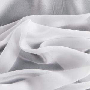 QueenDream Chiffon Fabric by The Yard,White 58 Inches Wide 3 Yards Sheer Fabric Continuous Solid Color Draping Fabric for Party Clothes DIY Crafts